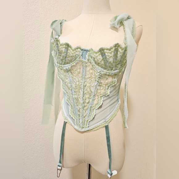 Vintage | Intimates & Sleepwear | One Of A Kind Custom Upcycled Green ...